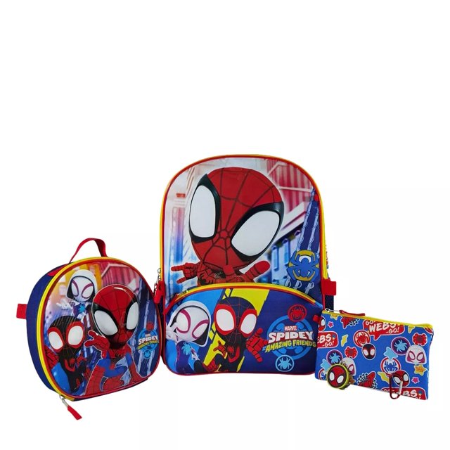 Bioworld Kids' Spidey & Friends Backpack & Lunch Box 5pc Set | The Shoe Co.