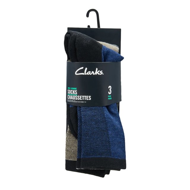 Clarks Men's 3-Pack Half Cushion Crew Socks | The Shoe Co.